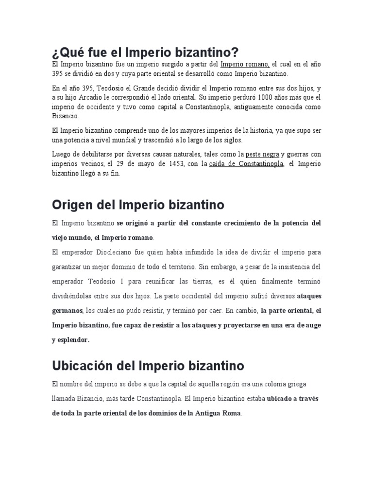 ACTIVIDAD 3 - Qué Fue El Imperio Bizantino - GRADO SEPTIMO | PDF ...