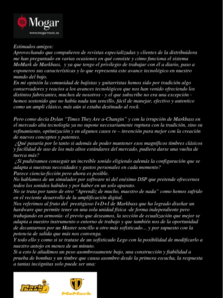 Qué Es Un Momark | PDF | Bajo | Filtro electronico