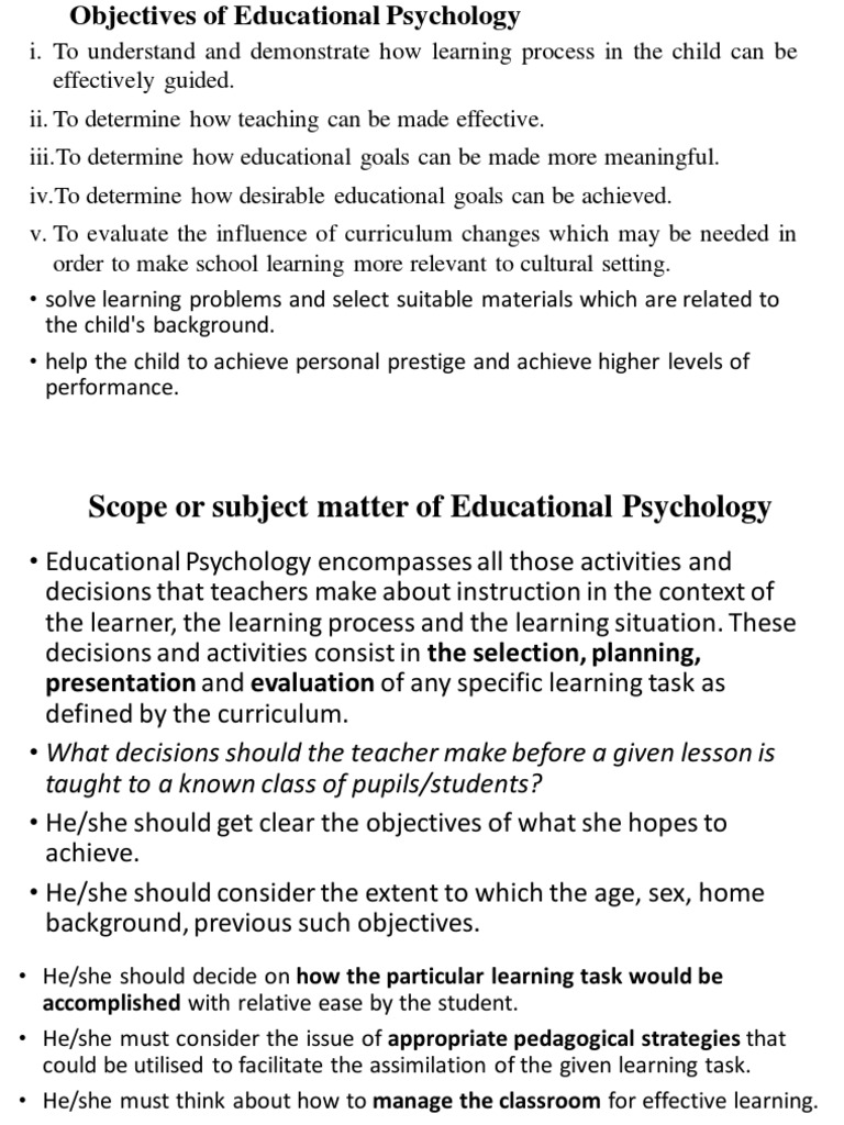 Goals and Methods in Educational Psychology | PDF | Educational ...