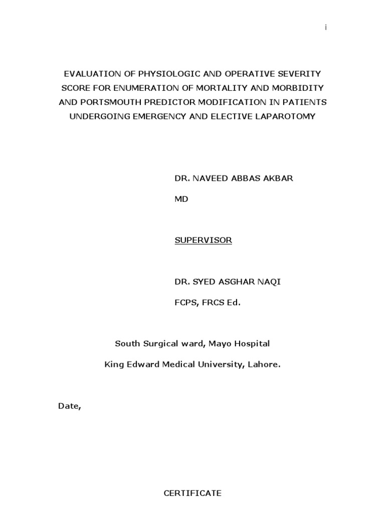 Thesis Asif | PDF | Surgery | Health Care