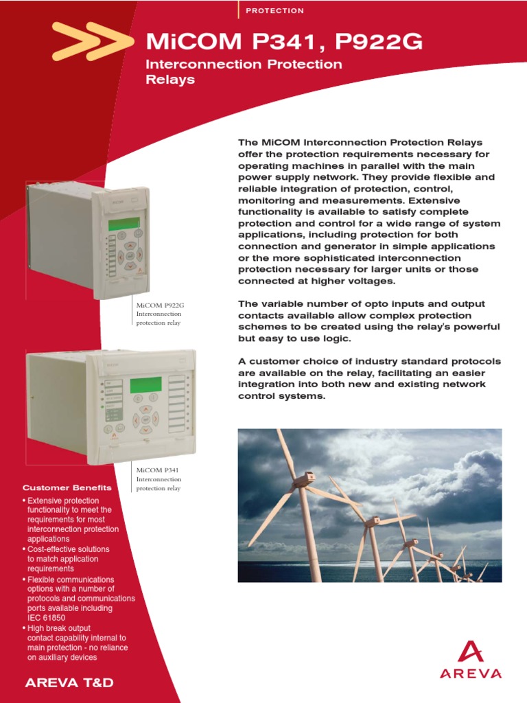 Micom P341, P922G: Interconnection Protection Relays | PDF | Relay ...
