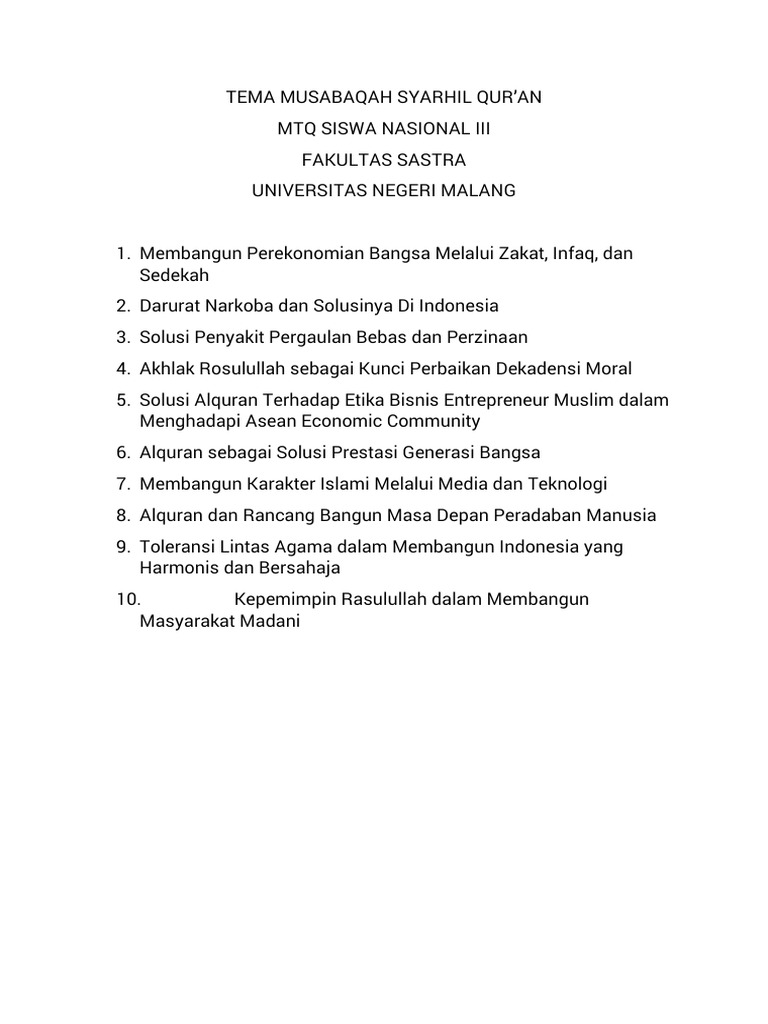 Tema MSQ PDF | PDF | Ilmu Sosial