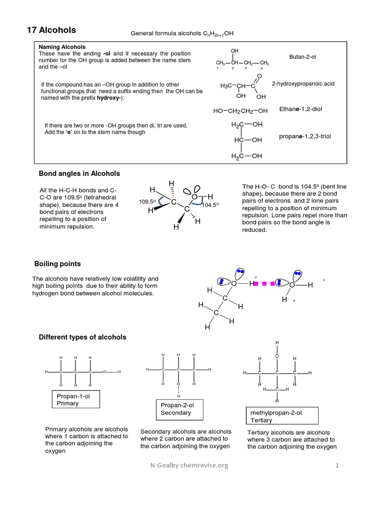 Alcohols PDF | PDF | Aldehyde | Ester