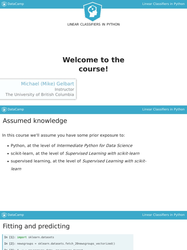 Linear Classifiers in Python: Chapter1 | PDF | Statistical Classification | Statistical Data Types