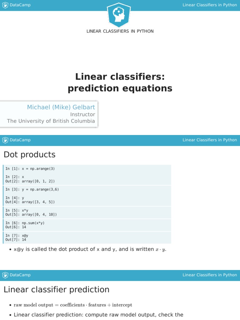 Linear Classifiers in Python: Chapter2 | PDF | Statistical Classification | Errors And Residuals