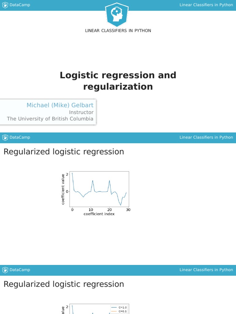 Linear Classifiers In Python Chapter3 Pdf Statistical Classification Logistic Regression