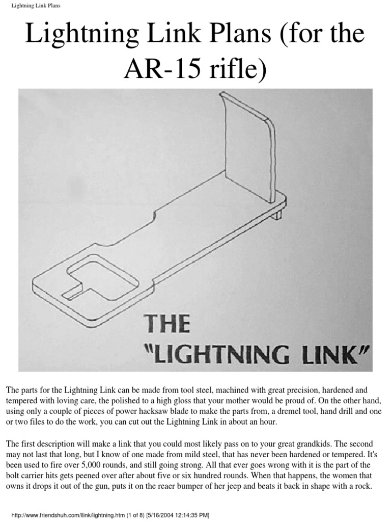 AR-15 Lightning Link Construction Guide | PDF | Trigger (Firearms ...