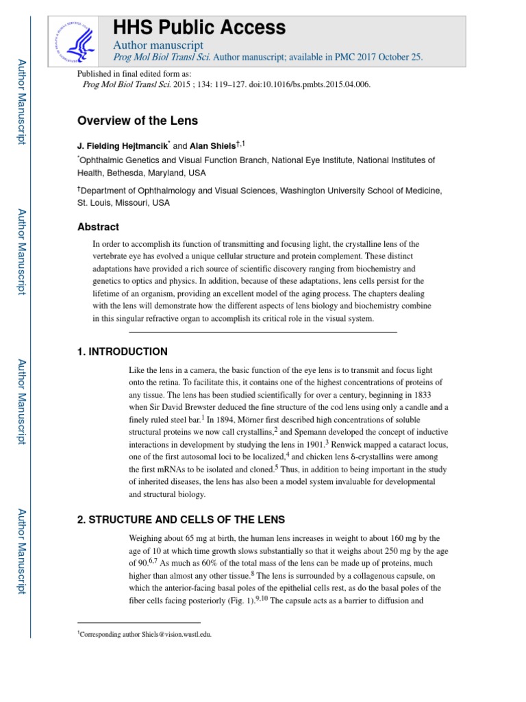 Overview of The Lens | PDF | Cell (Biology) | Molecular Biology
