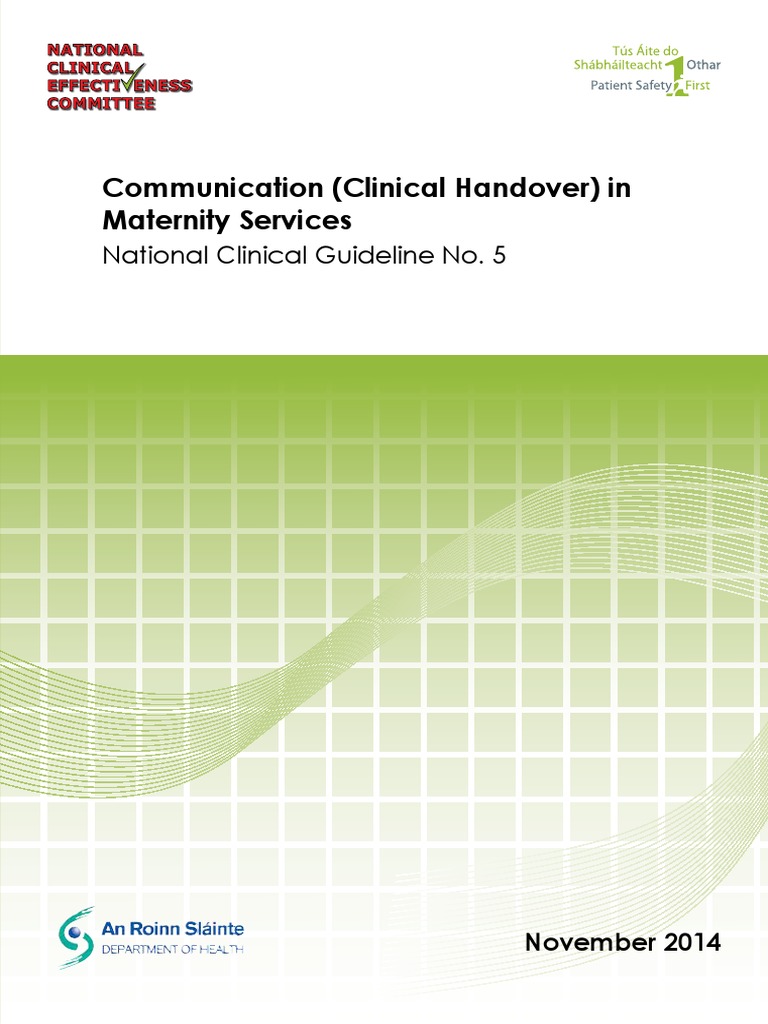 National Clinical Guideline No. 5 Clinical Handover Nov2014 | PDF ...