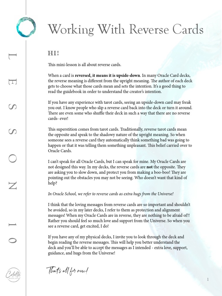 Understanding Reverse Oracle Cards | PDF | Self-Improvement