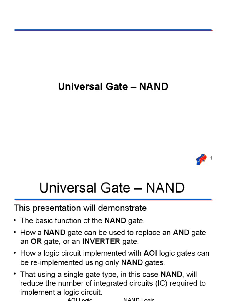 Universal NAND Implementation | PDF | Logic Gate | Electronic Engineering