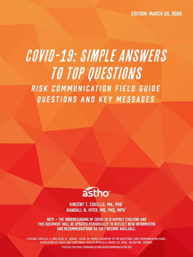 COVID-19: Simple Answers To Top Questions: Risk Communication Field ...