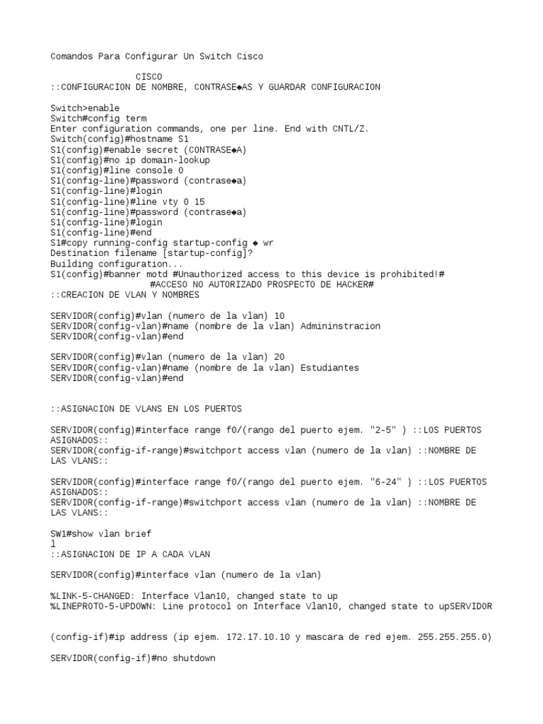 Comandos Packet Tracer | PDF | Arquitectura de Computadores ...