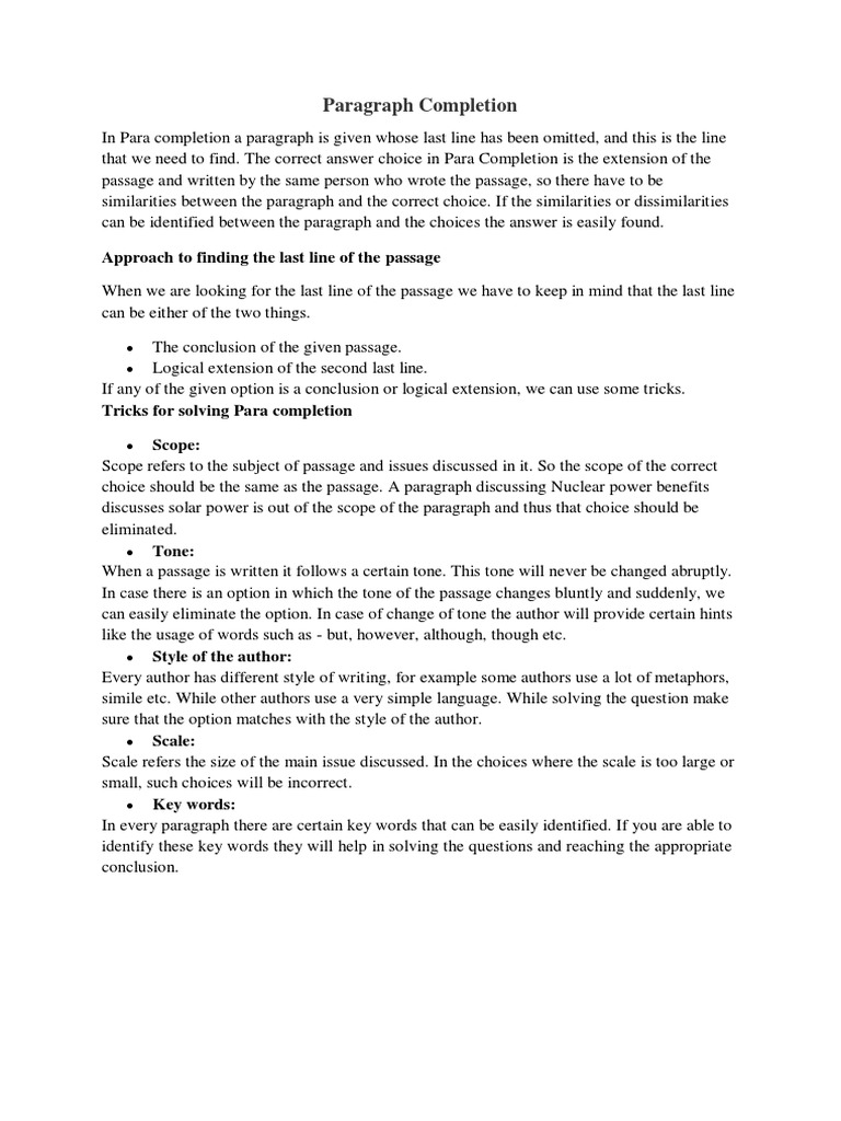 Tutorial Ans (Paragraph Completion) PDF | PDF | Newspapers | Memory