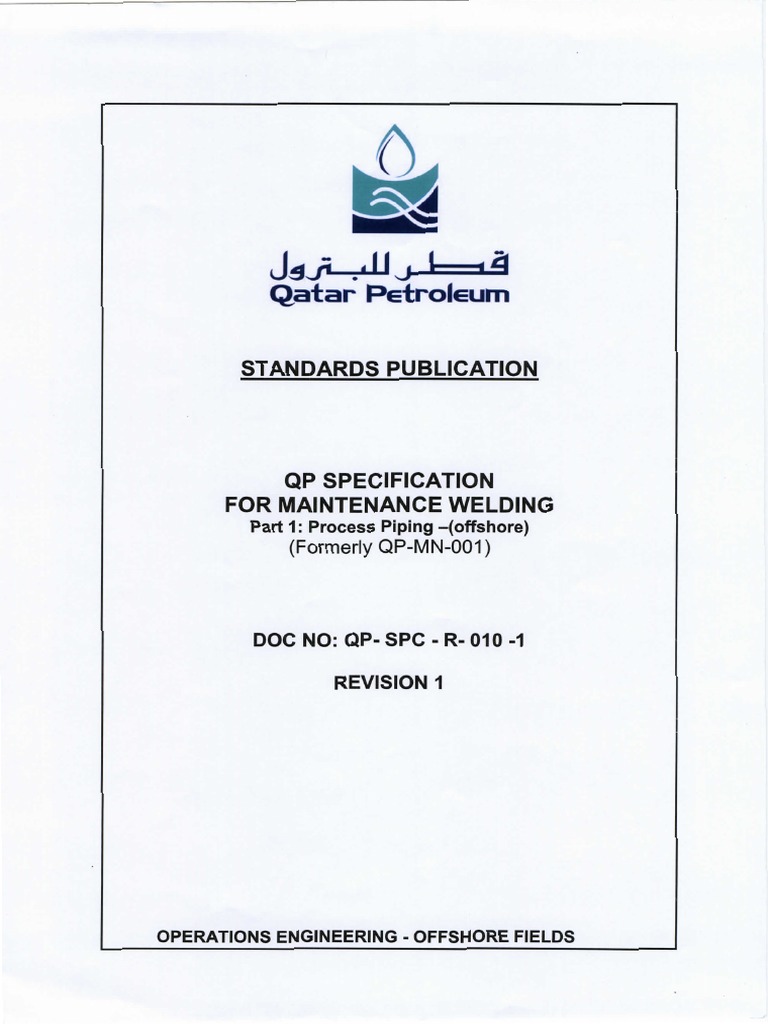 QP-SPC-R-010-1 - 1 - Welding Procedures PDF | PDF | Welding | Construction