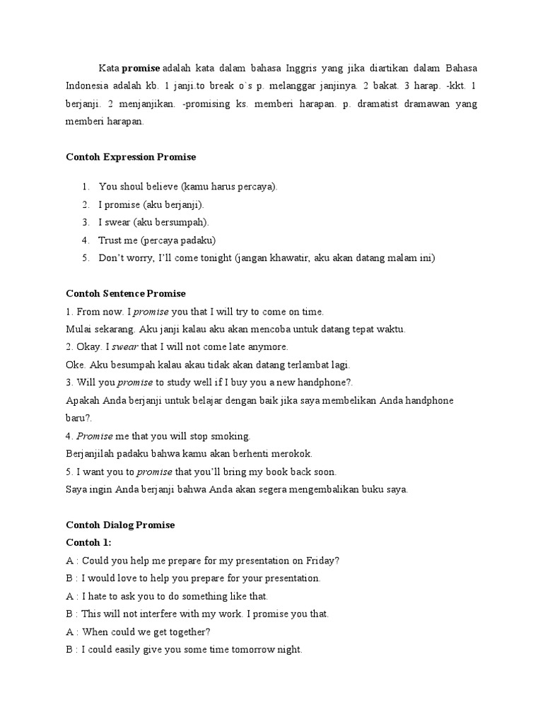 Contoh Expression Promise | PDF