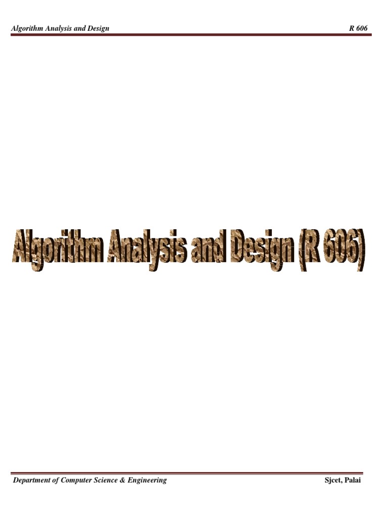 Algorithm Analysis and Design PDF | Download Free PDF | Computer ...