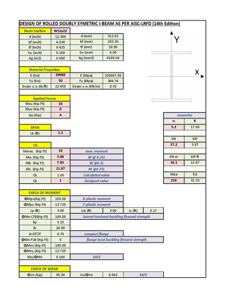 LRFD Design Steel Section | PDF | Civil Engineering | Units Of Measurement