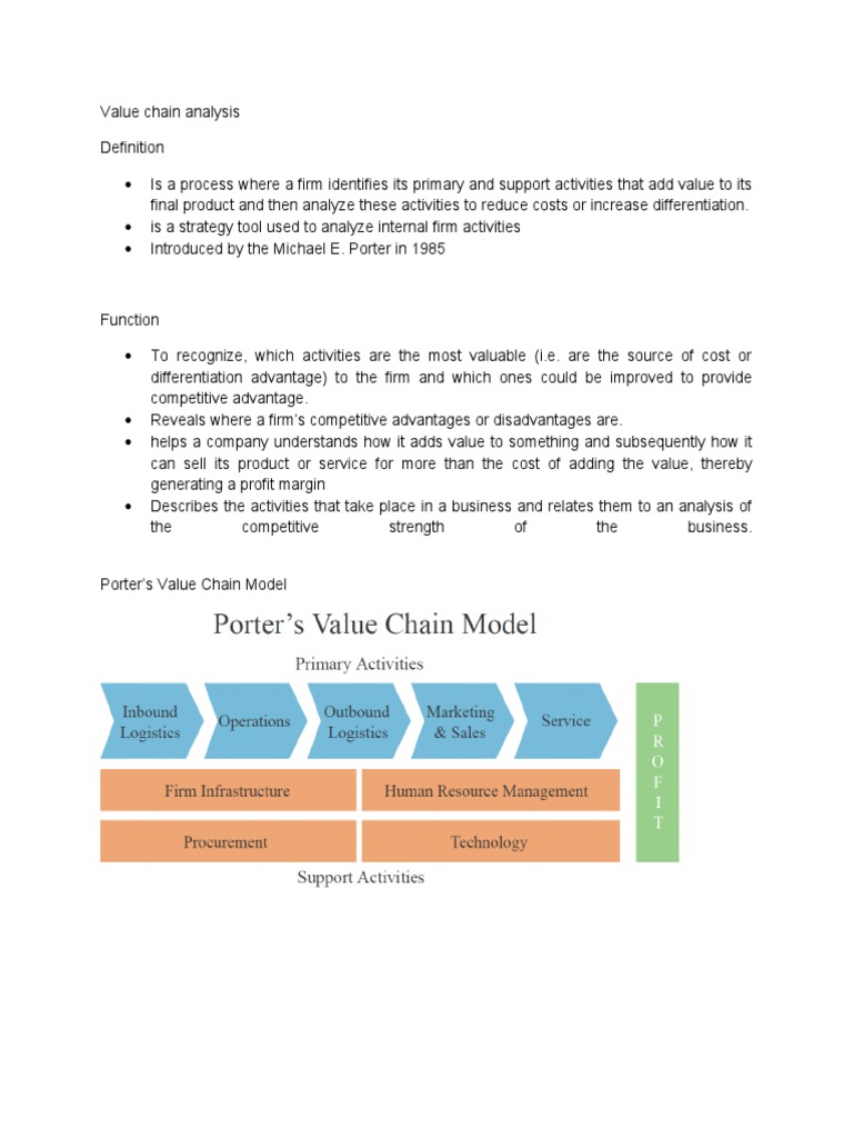 Value Chain Analysis | PDF | Value Chain | Competitive Advantage