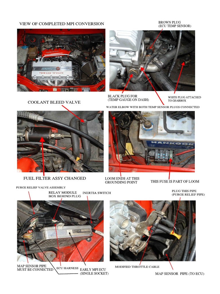 View of Completed Mpi Conversion: Brown Plug (Ecu Temp Sensor) | PDF