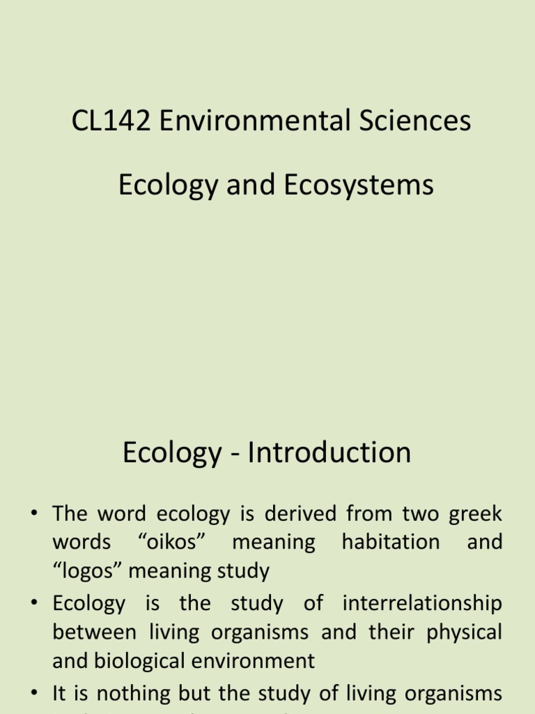 Introduction to Ecology and Ecosystems | PDF | Ecology | Food Web