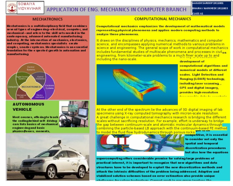 Application of Eng. Mechanics in Computer Branch | PDF | Mechatronics ...