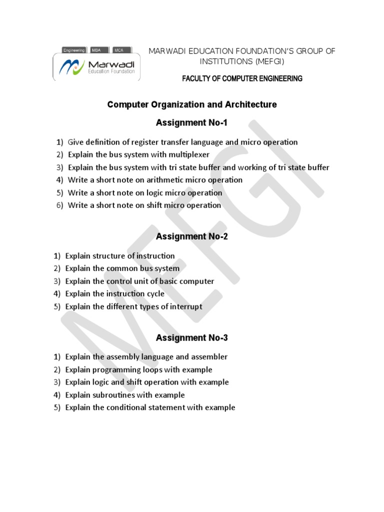 COA Assignment From Sweety Mam | PDF