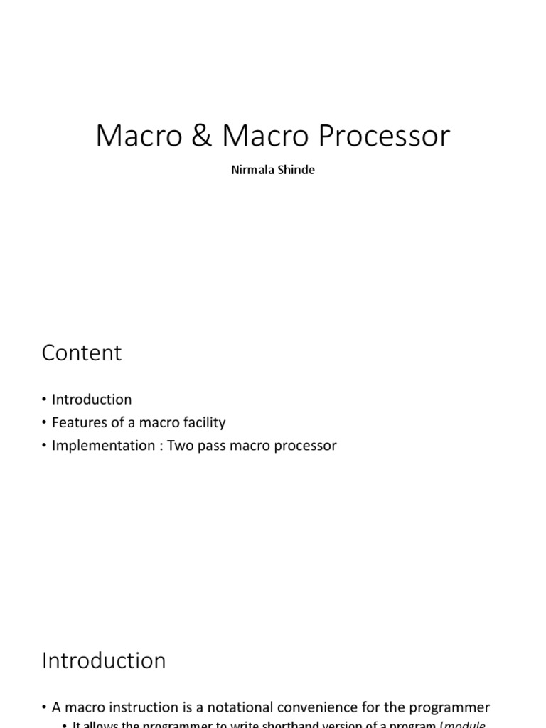 Macro Macro Processor PDF | PDF | Subroutine | Macro (Computer Science)