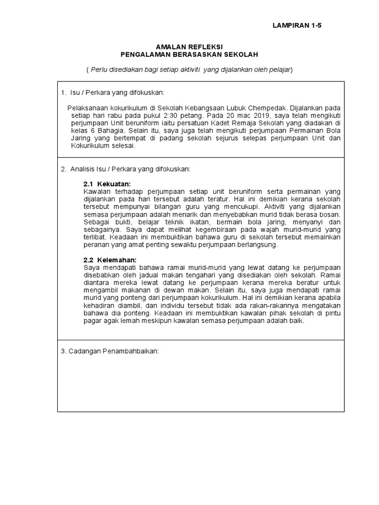Amalan Refleksi | PDF