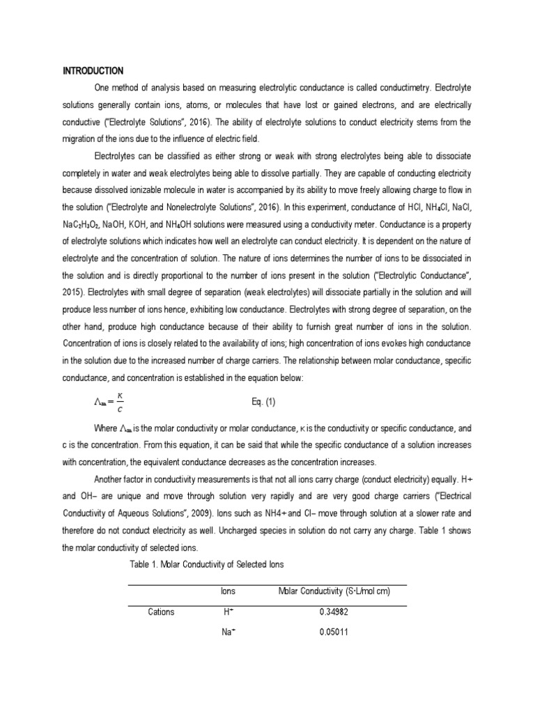 Experiment 2 Introduction and Conclusion | PDF | Dissociation ...