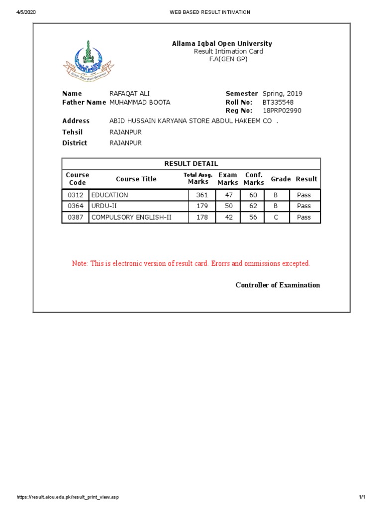 Web Based Result Intimation10 | PDF