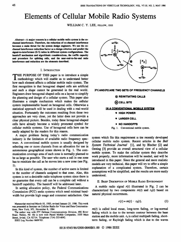 Elements of Cellular Mobile Radio Systems PDF | PDF | Cellular Network ...