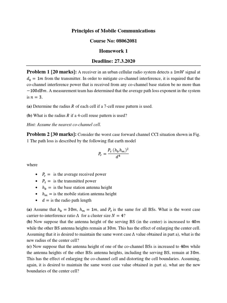 Mobile Communications Homework | PDF | Science & Mathematics ...