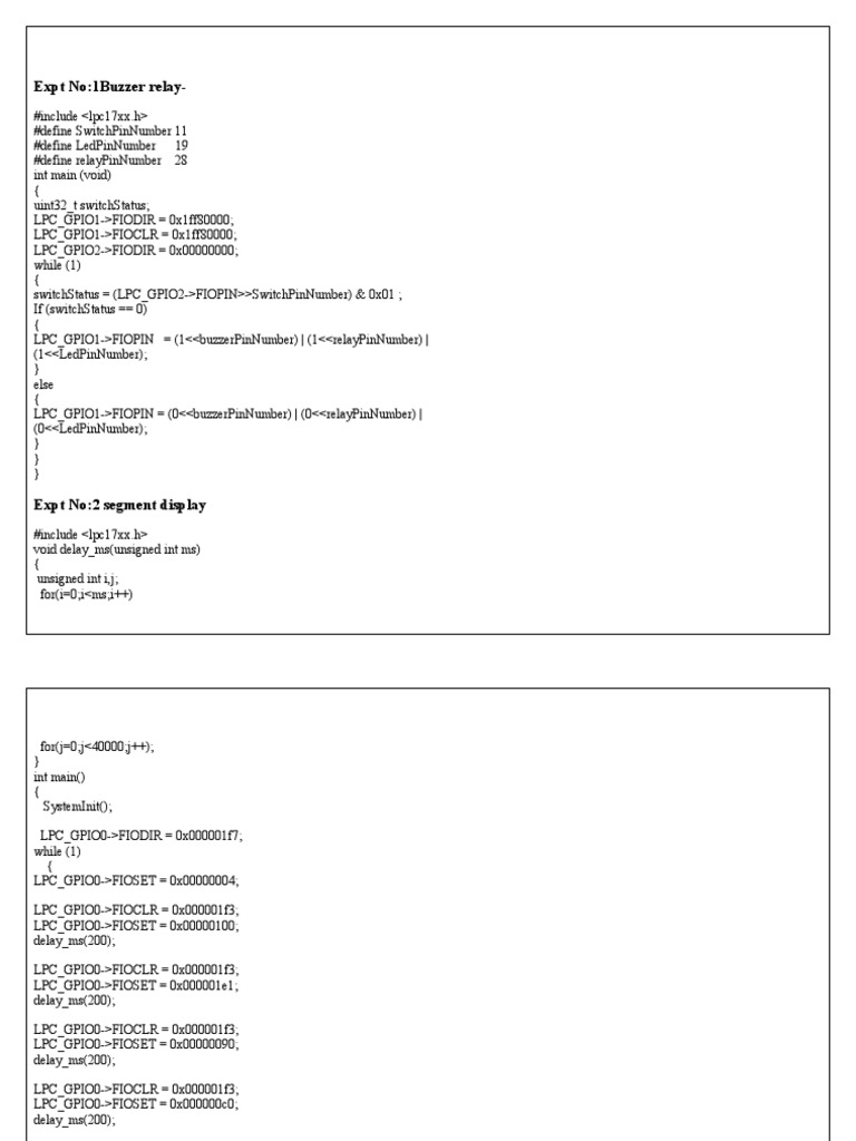 Controlling LEDs using external interrupts from switches on an LPC1769 microcontroller | PDF ...