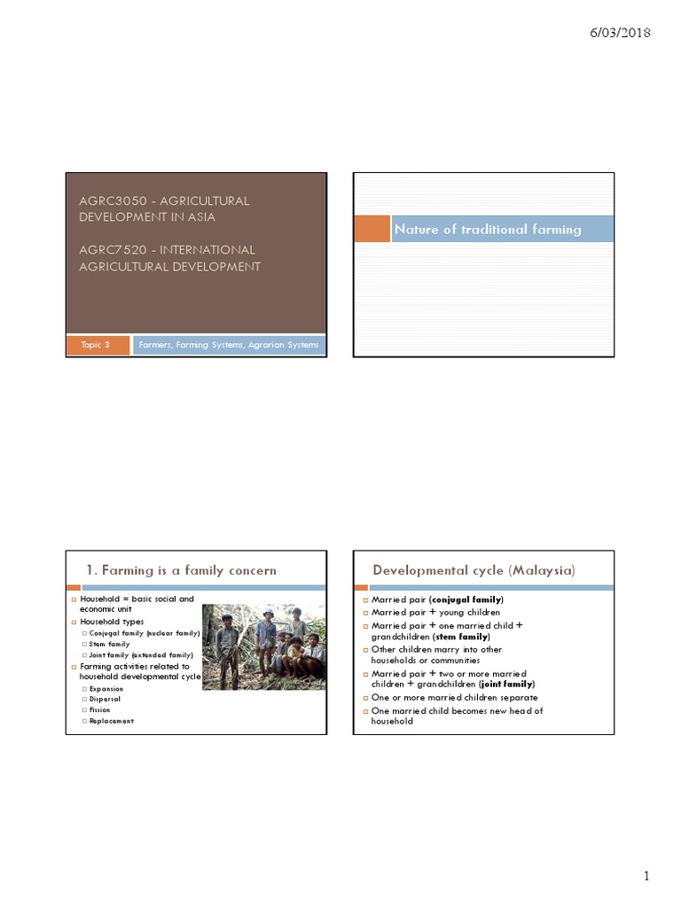 Lecture 3 - 2018 - Farmers and Farming Systems - HANDOUT | PDF | Farms ...