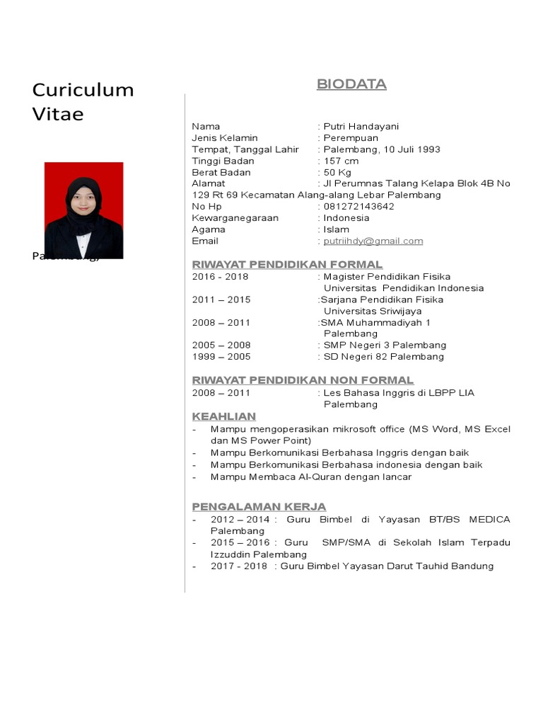 CV Putri | PDF