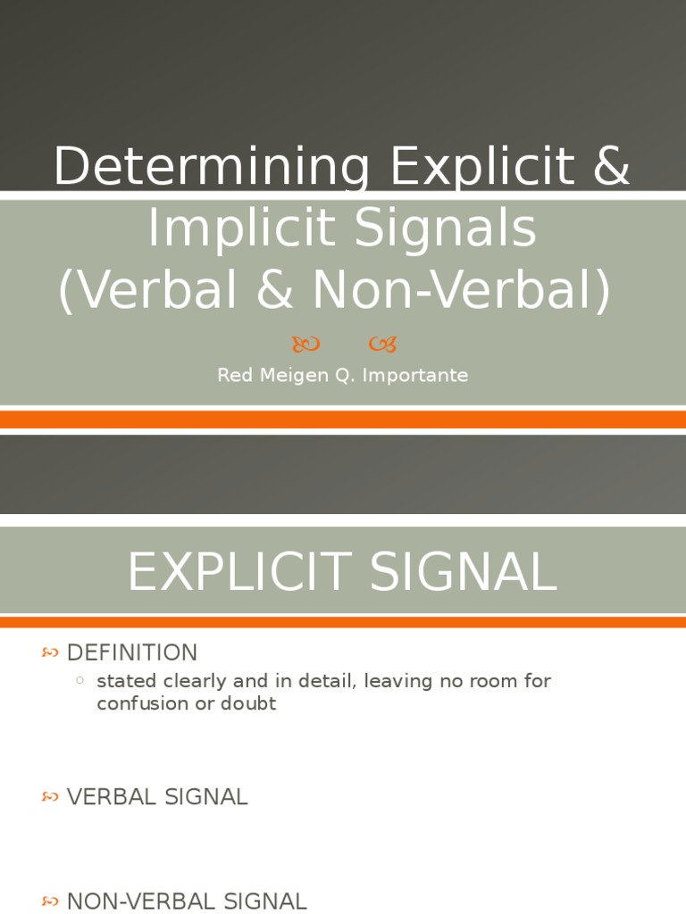 Determining Explicit & Implicit Signals | PDF
