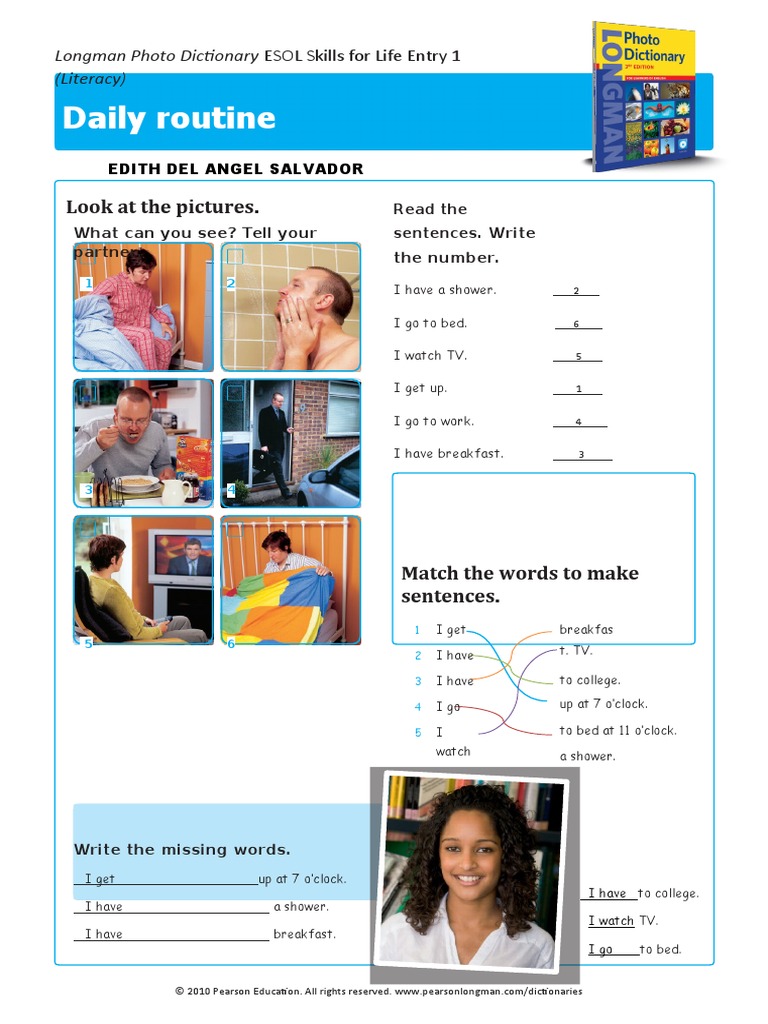 Daily Routine - Pictures and Questions | PDF | Lunch