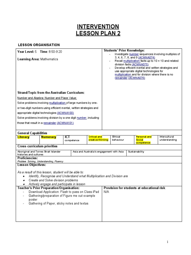 Intervention Lesson Plan 2 | PDF | Lesson Plan | Educational Technology