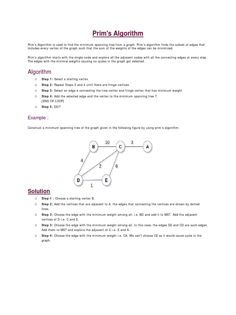 Prim and Krushkal Algorithm | PDF | Vertex (Graph Theory) | Computer Programming