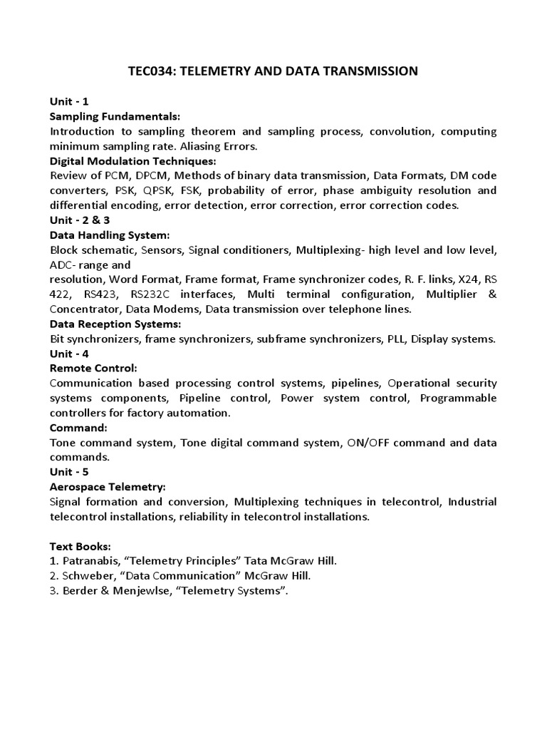 Telemetry and Data Transmission | PDF