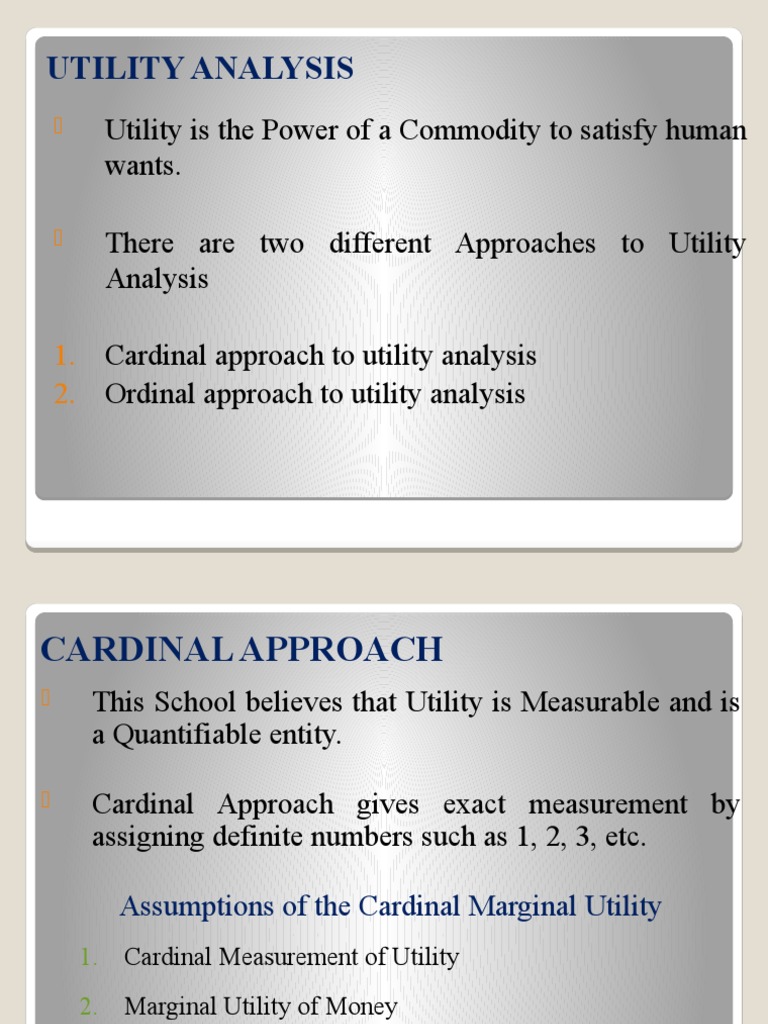 Cardinal Utility Analysis | PDF | Utility | Marginal Utility