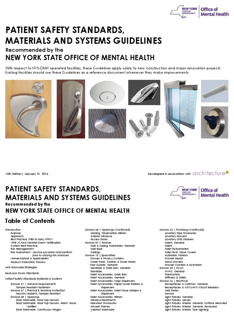 Patient Safety Standards Mental Health PDF | PDF | Door | Joint Commission