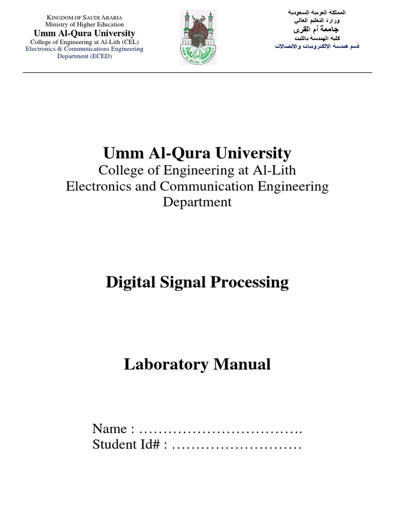 5801431-4 Digital Signal Processing Lab Manual v1.0 PDF | PDF | Digital ...