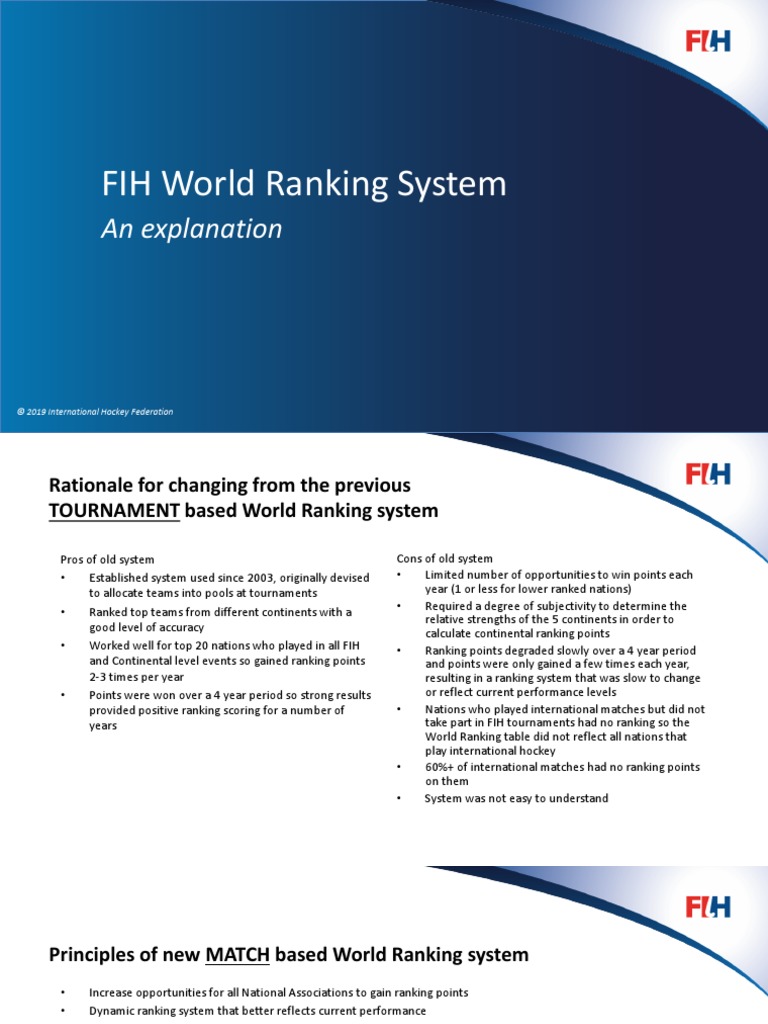 FIH World Ranking System: An Explanation | PDF | Sports | Leisure