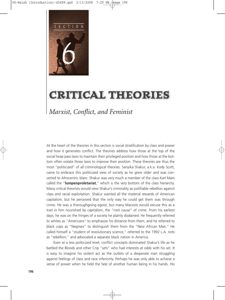Critical Theories: Marxist, Conflict, and Feminist | PDF | Criminology ...