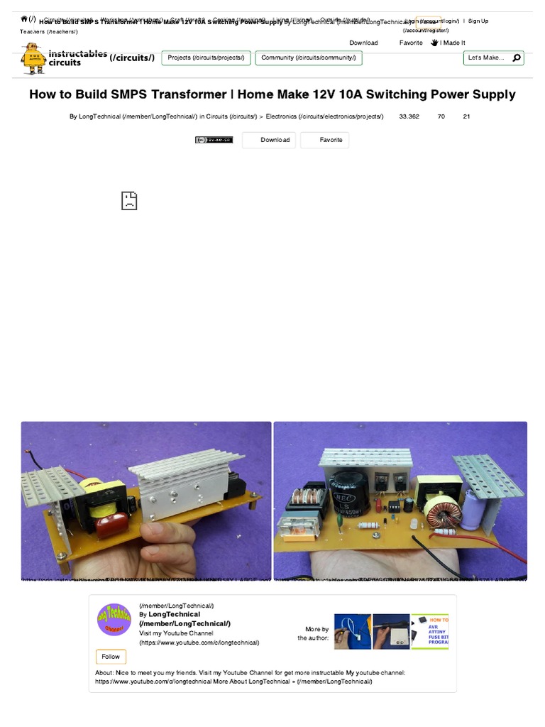 How To Build SMPS Transformer - Home Make 12V 10A Switching Power ...