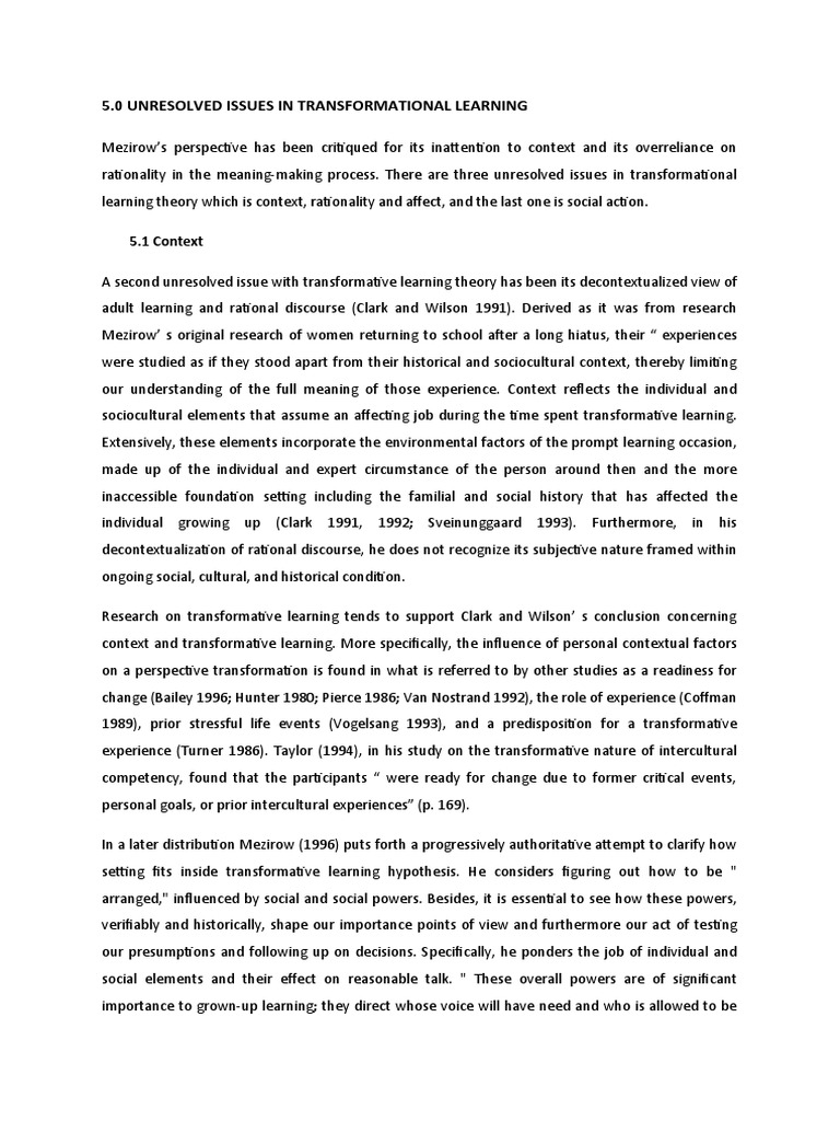 Issues of Transformational Learning Theory | PDF | Rationality | Reason