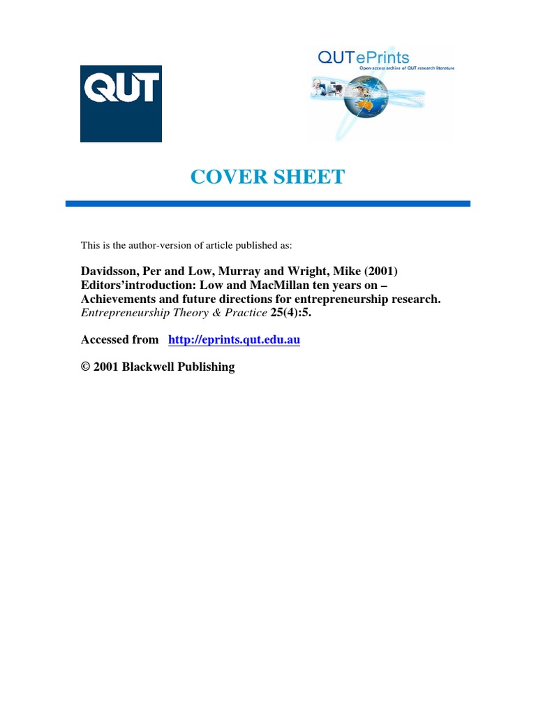 Cover Sheet | PDF | Entrepreneurship | Startup Company