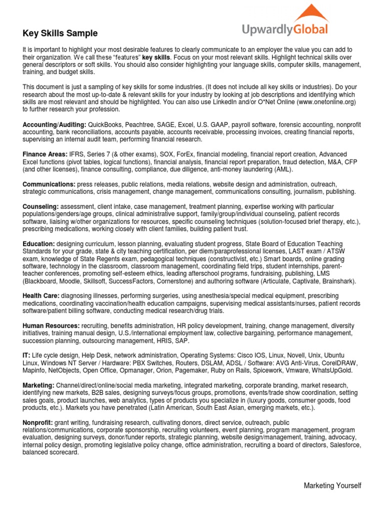 Key Skills Sample | PDF | Digital Marketing | Editing